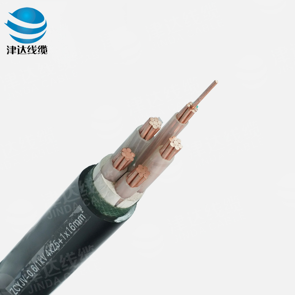 ZC-YJV 4*25+1*16铜芯交联聚乙烯绝缘聚氯乙烯护套阻燃C类电力电缆-低压电缆-山东津达特种线缆集团有限公司